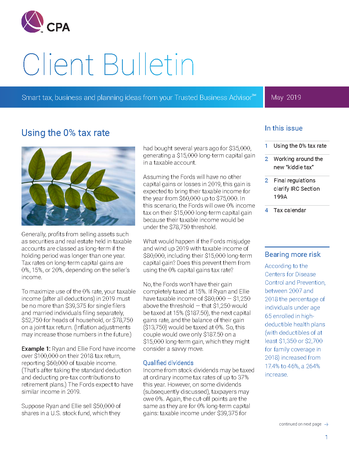 CPA Client Bulletins | WRDR - Wermer, Rogers, Doran and Ruzon | Accounting